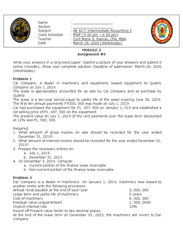 MODULE 2 (Assignment 3) - PDF | PDF | Lease | Present Value
