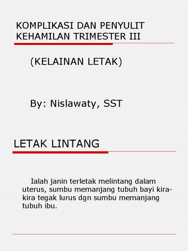 Kelainan Letak | PDF