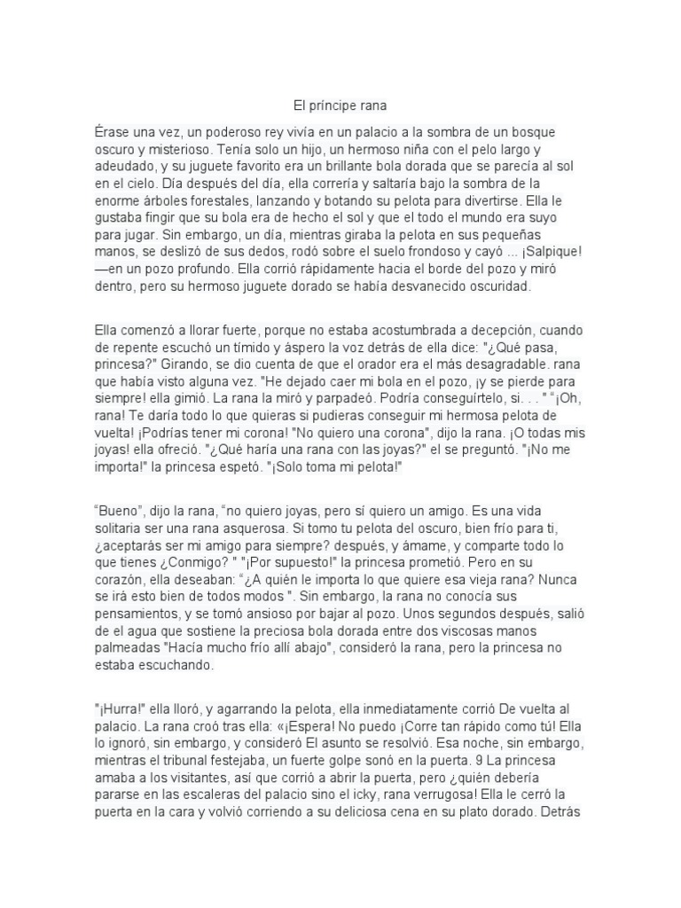 Cuento El Principe Rana | PDF