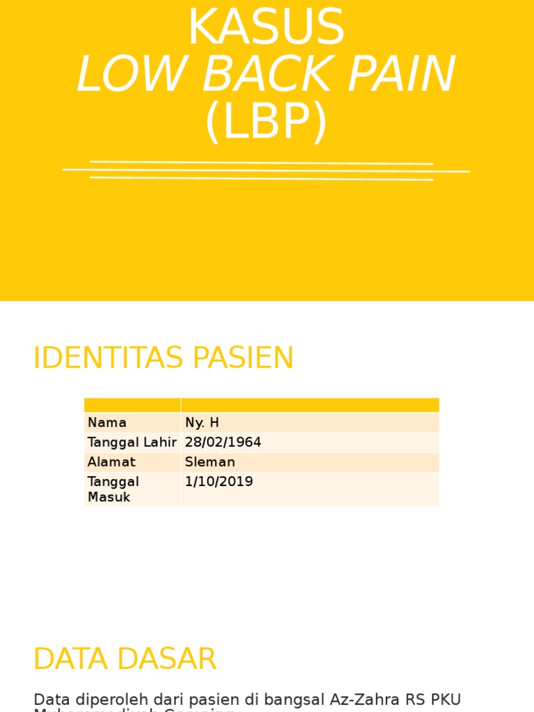 Presentasi Kasus - LBP | PDF