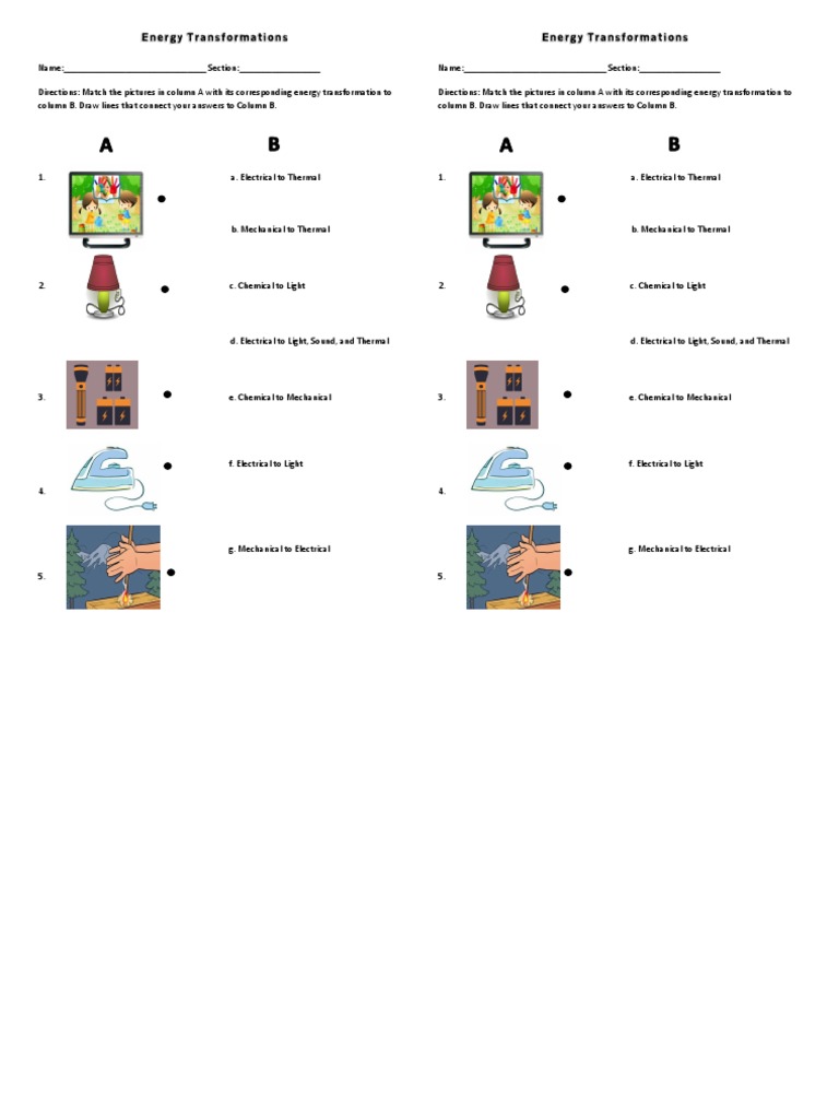 Quiz-Energy Forms and Transformations | PDF