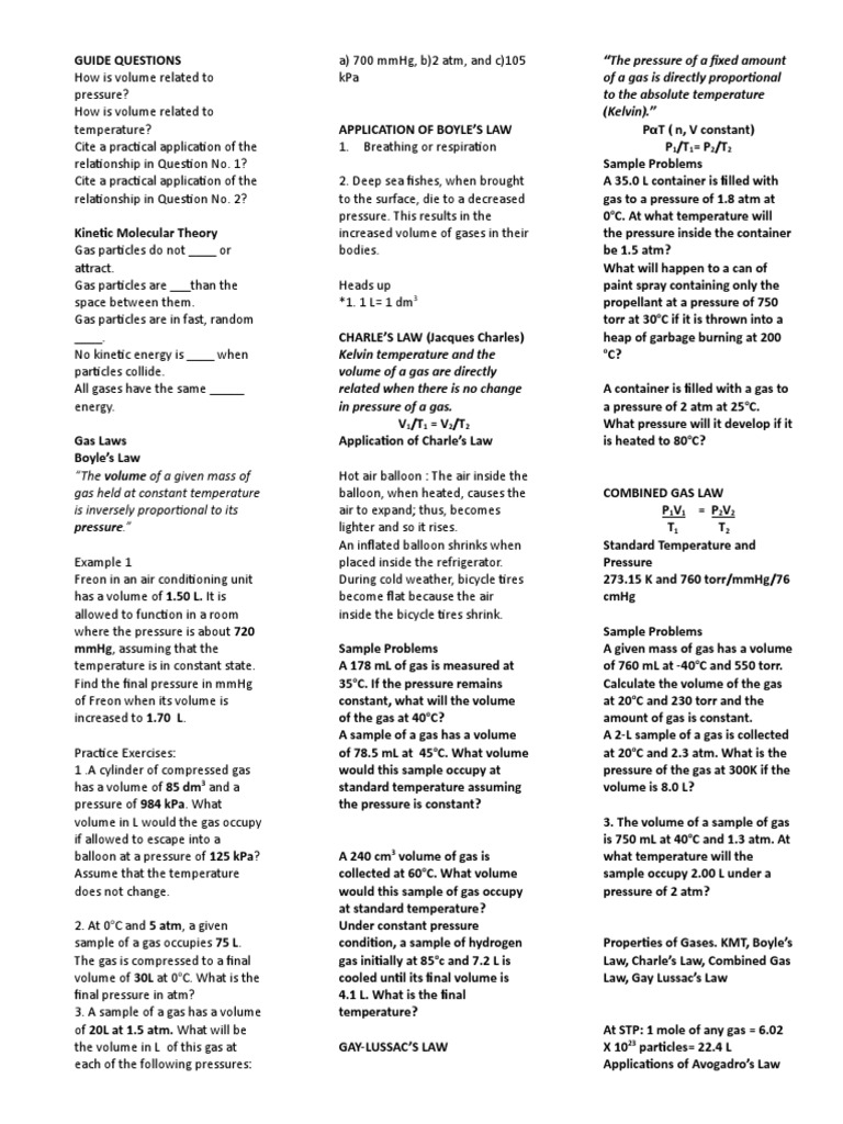 Understanding Gas Laws: A Comprehensive Guide to the Properties and ...