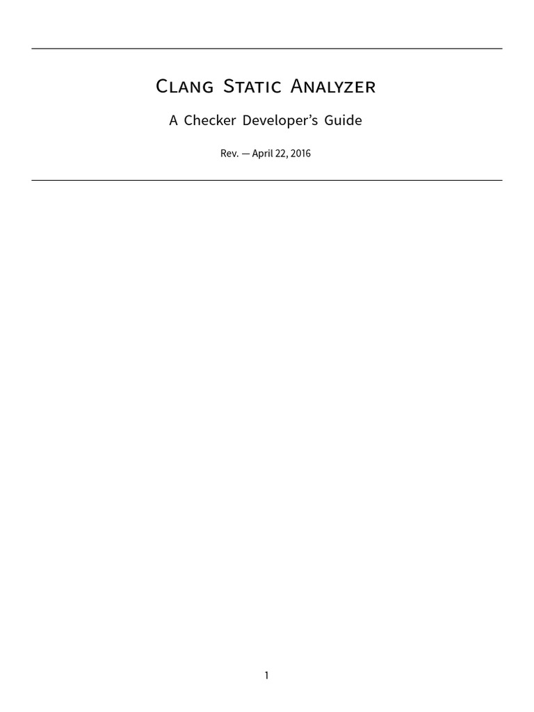 Clang Analyzer Guide v0.1 | PDF | Pointer (Computer Programming) | Software Bug