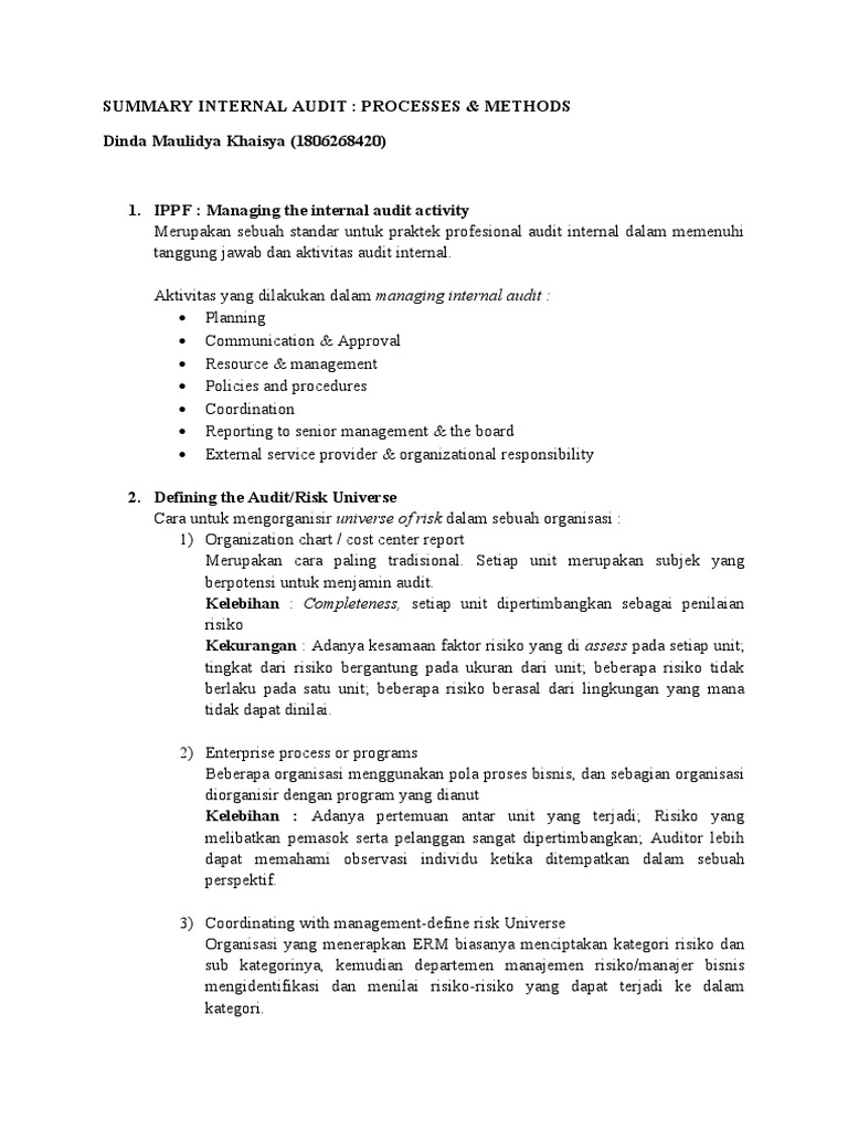 Internal Audit | PDF