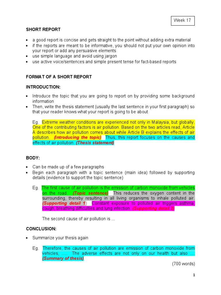 Short Report Writing Guide | PDF | Air Pollution | Communication