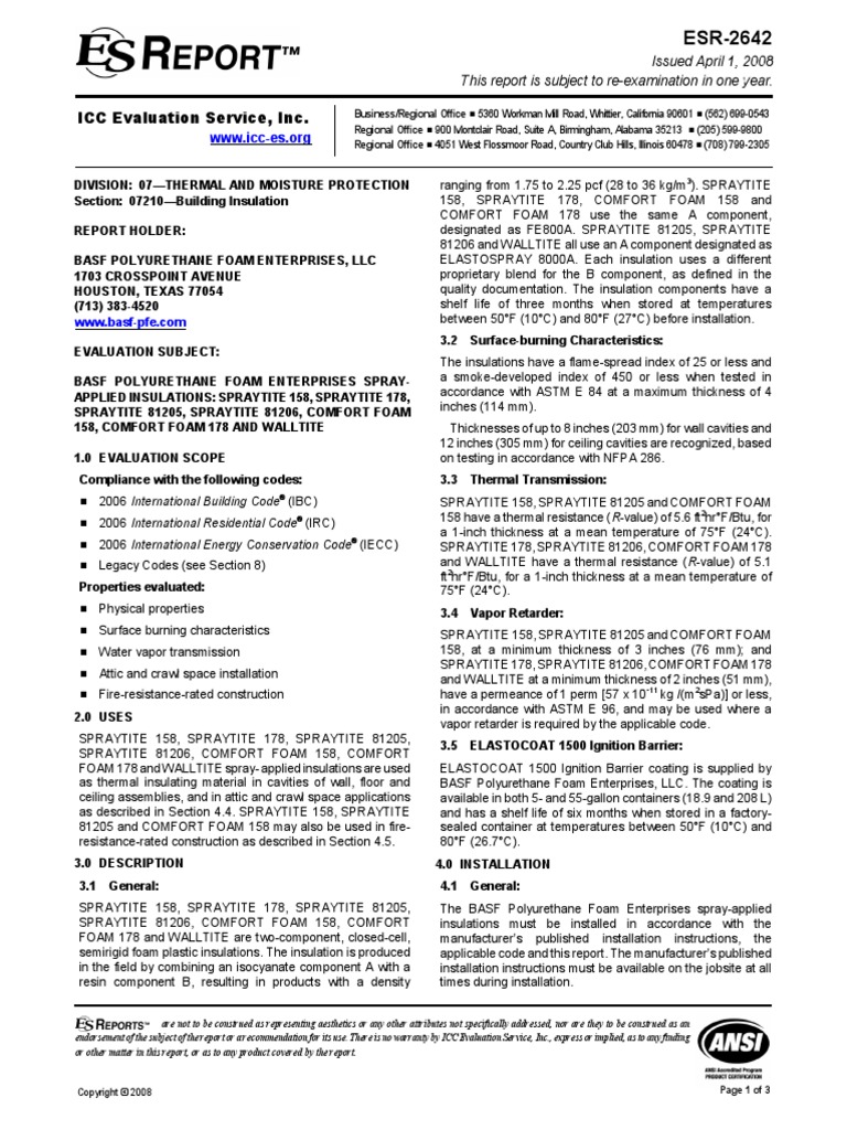 Esr 2642 | PDF | Building Insulation | Drywall