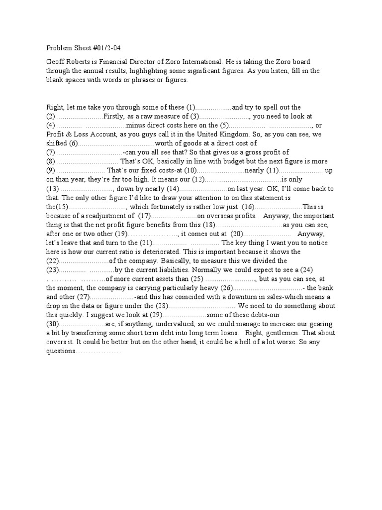 Problem Sheet | PDF | Leverage (Finance) | Business