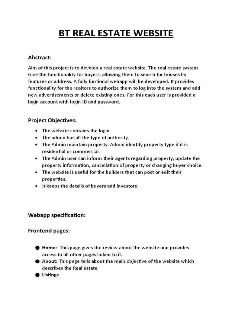 Real Estate Website | PDF | Real Estate Broker | Login