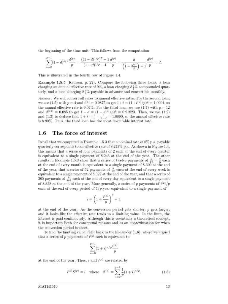 Force of Interest | Compound Interest | Interest