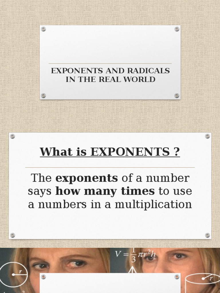 EXPONENTS AND RADICALS IN THE REAL WORLD Math Peta | PDF | Compound ...