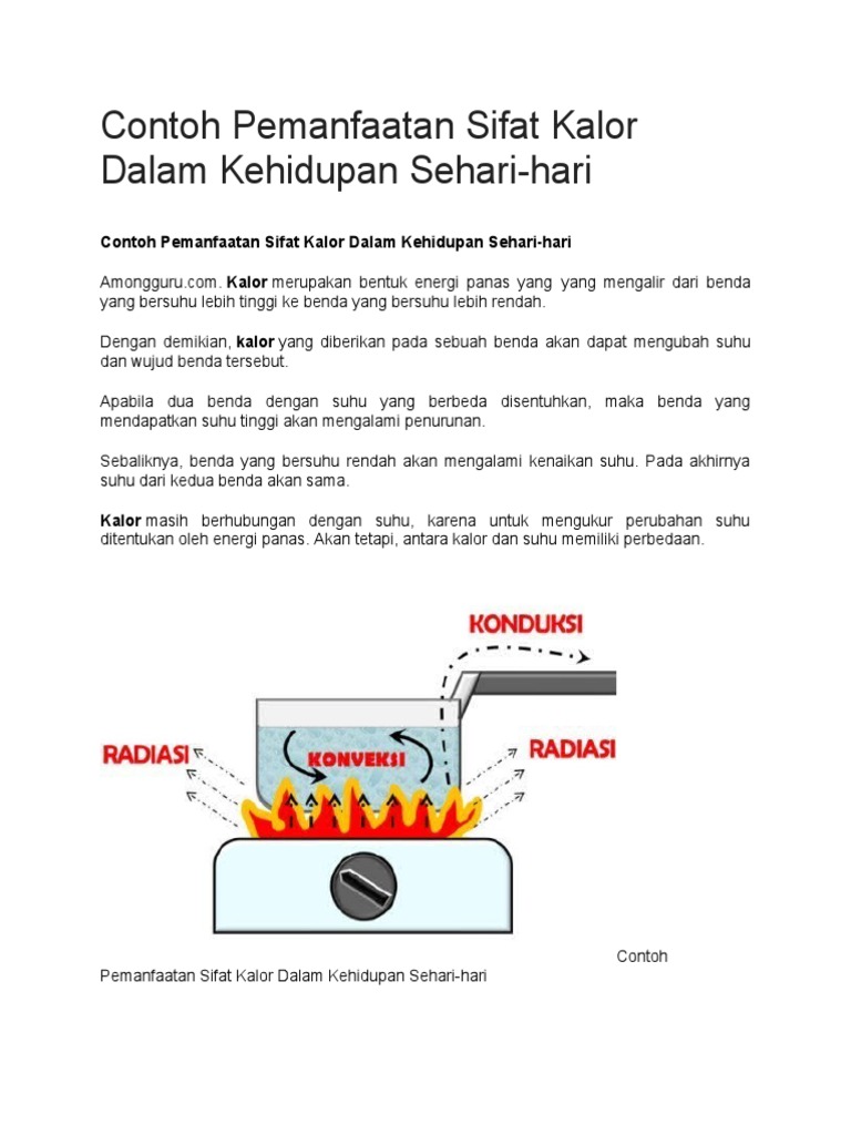 Contoh Pemanfaatan Sifat Kalor Dalam Kehidupan Sehari | PDF