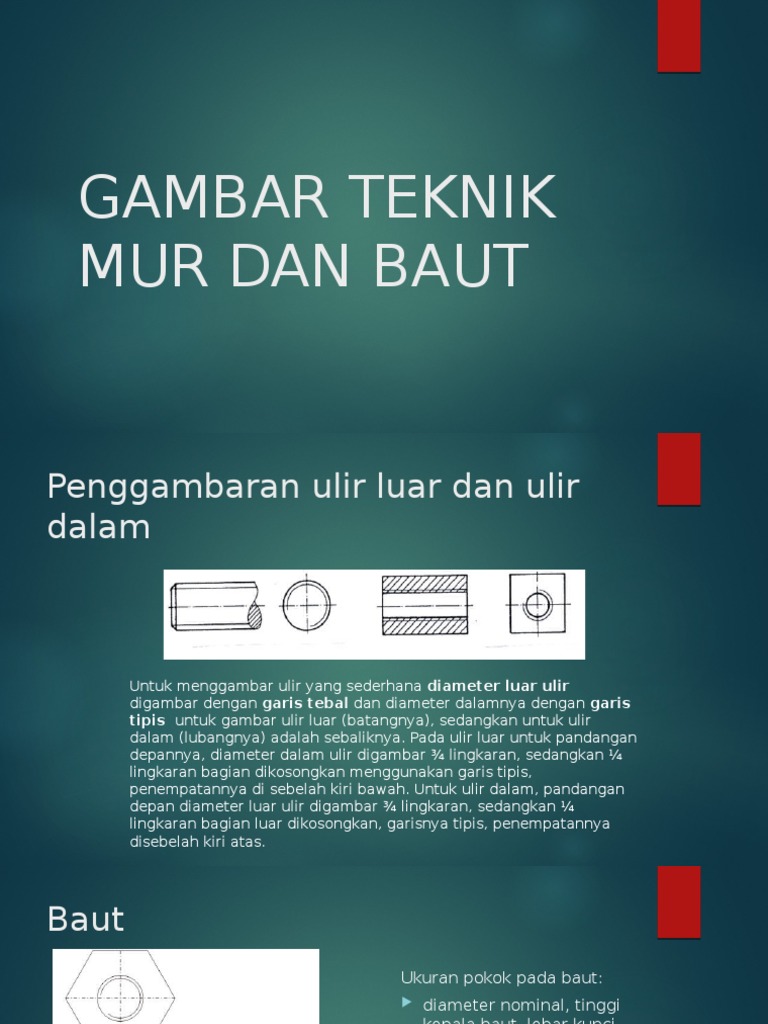 Gambar Teknik Mur Dan Baut | PDF