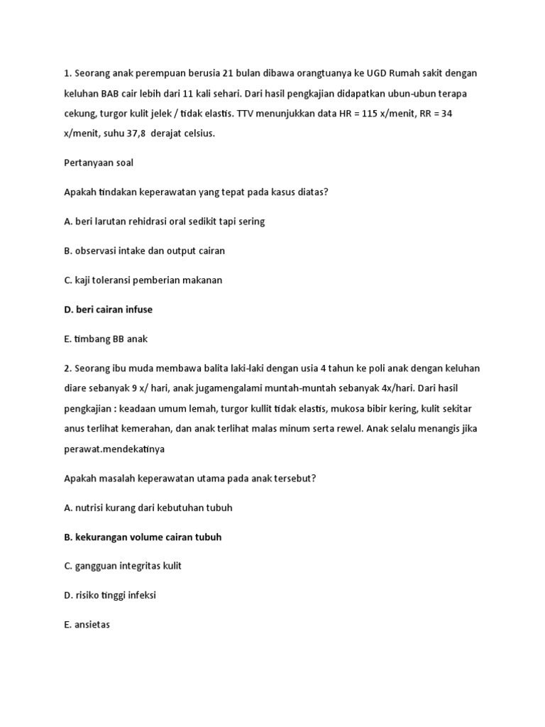 Soal Kep. Anak | PDF