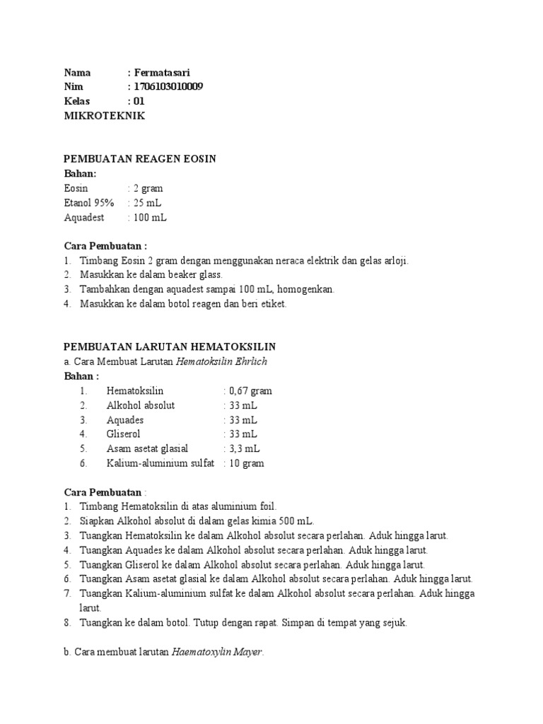 REAGENT PREPARATION | PDF