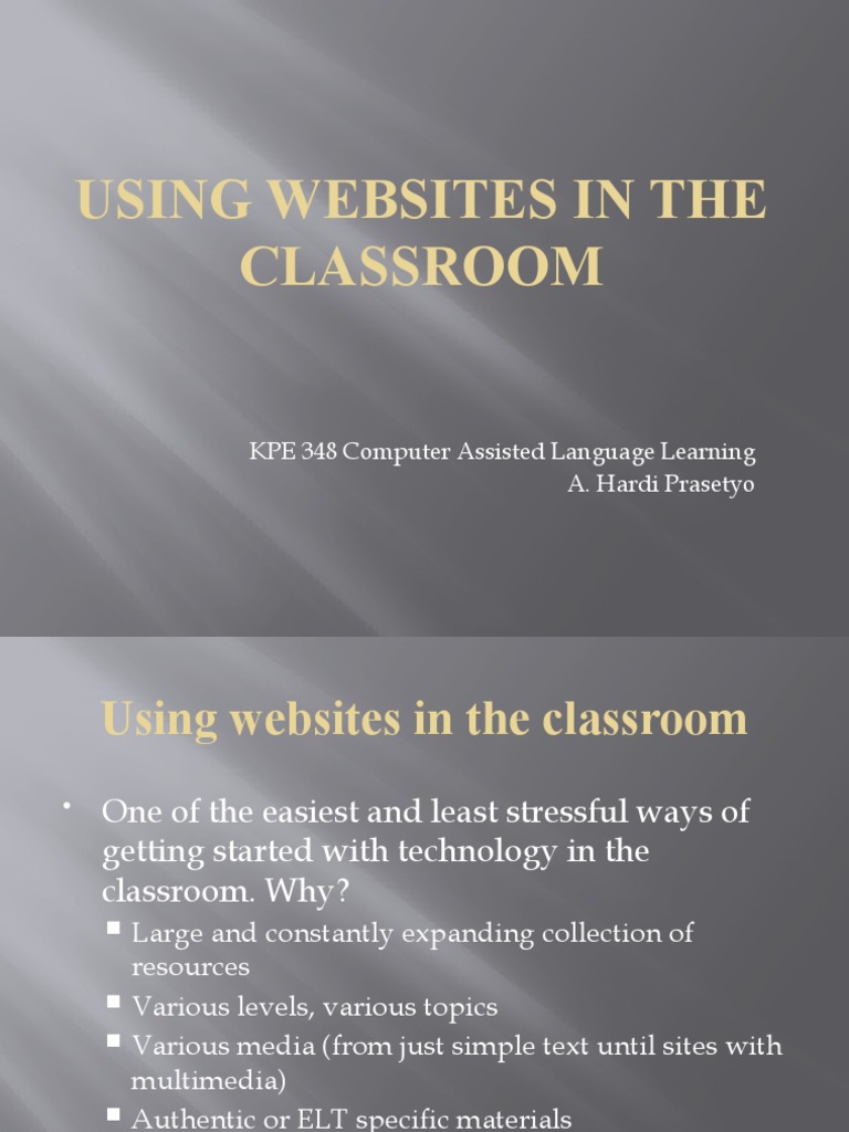Using Websites in The Classroom | PDF | Websites | World Wide Web