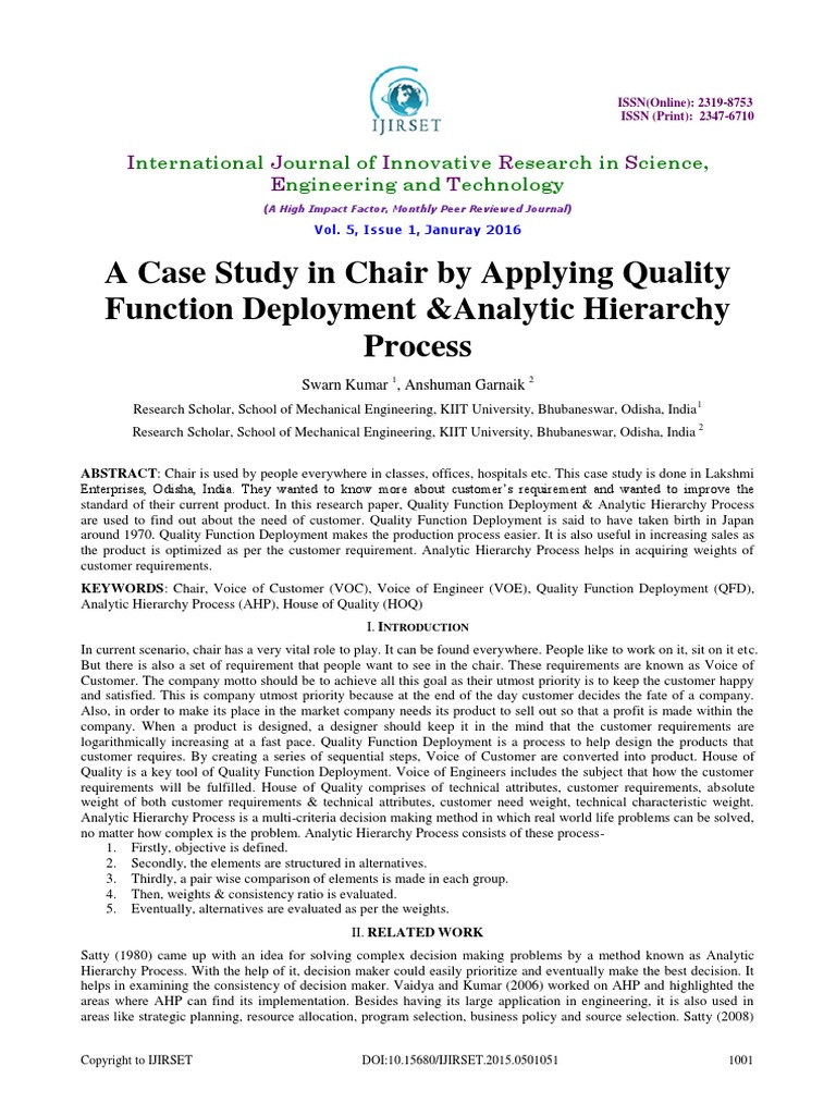 QFD Case Study 666 | PDF | Matrix (Mathematics) | Teaching Mathematics