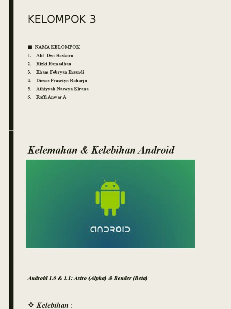 Kelebihan dan Kekurangan Android Versi 1-10 | PDF