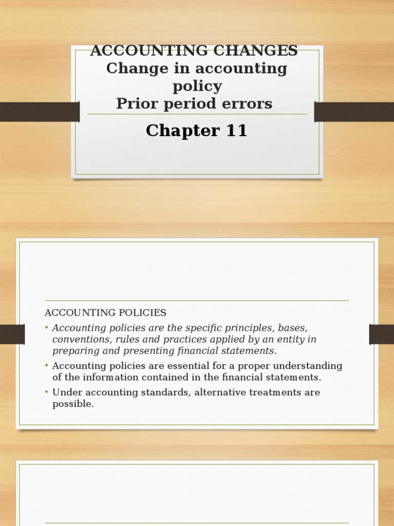 CHAPTER 11 - Changes in Accounting Policy, Prior Period Errors | PDF ...