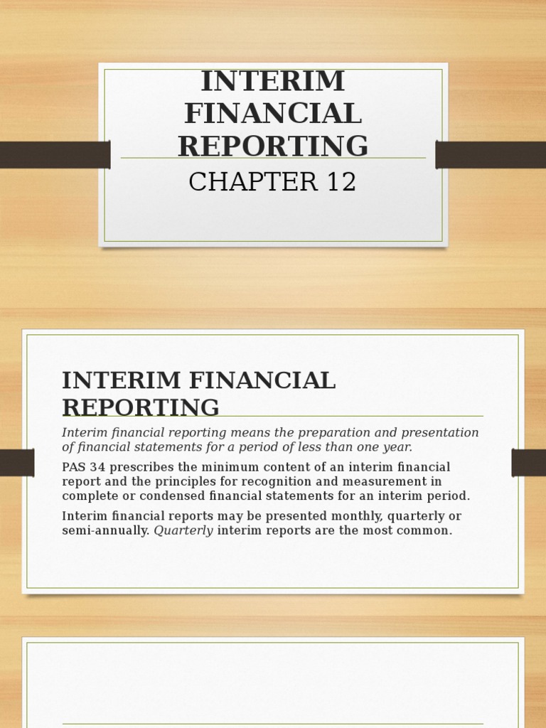 CHAPTER 12 - Interim Financial Reporting | PDF | Financial Statement ...