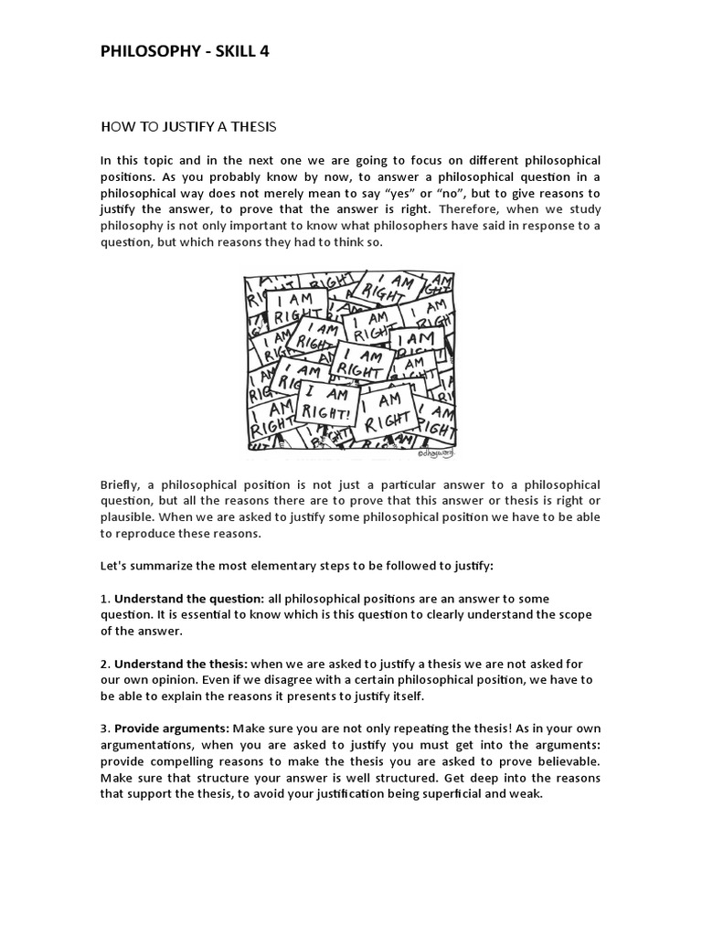 How To Justify A Thesis | PDF | Reason | Question
