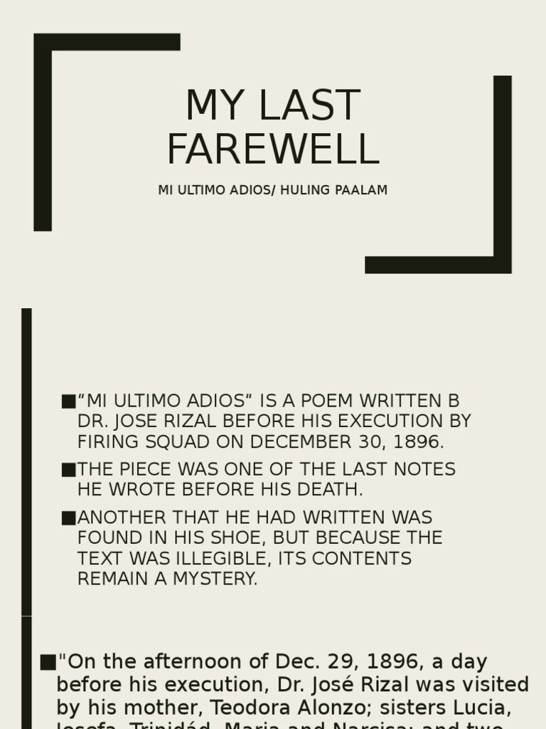 A Poetic Farewell to His Beloved Country: An Analysis of Dr. Jose Rizal ...