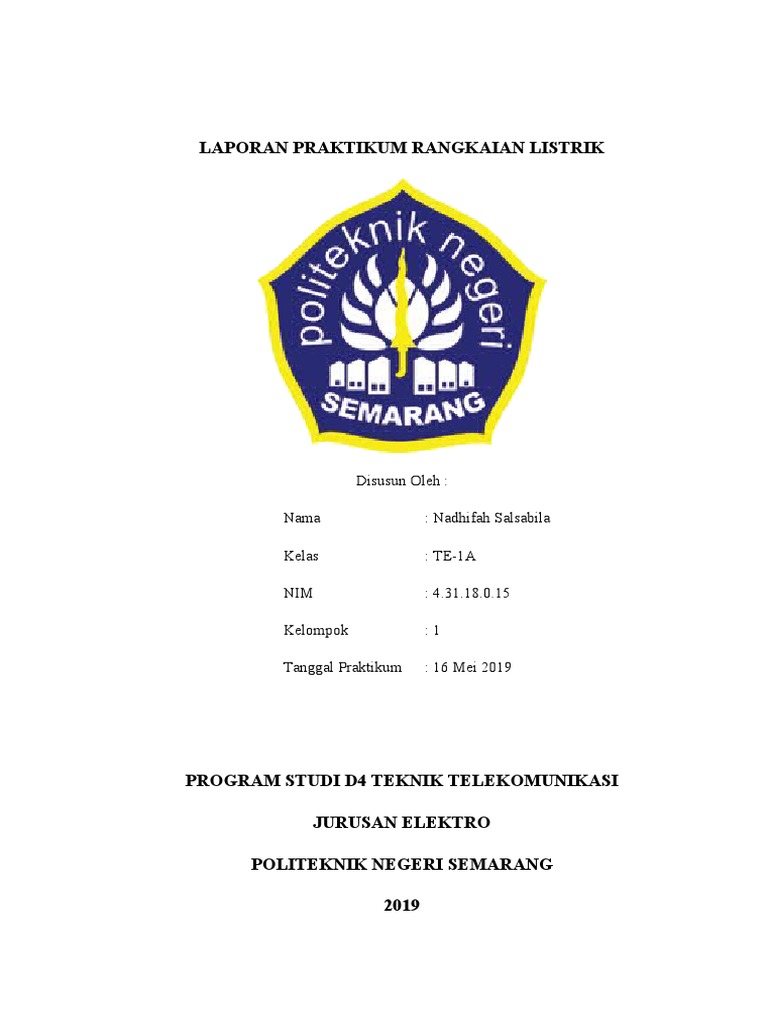 Laporan Praktikum Rangkaian Listrik | PDF Laporan Praktikum Rangkaian Listrik | PDF