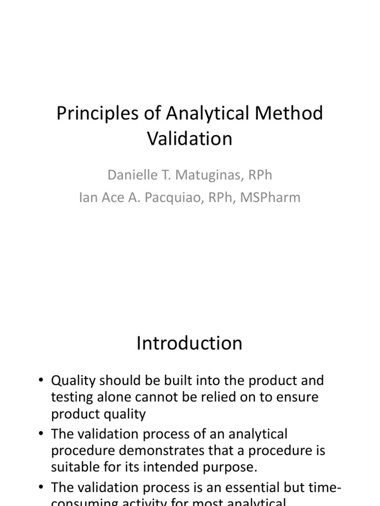 Principles of Analytical Method Validation | PDF | Detection Limit | Accuracy And Precision