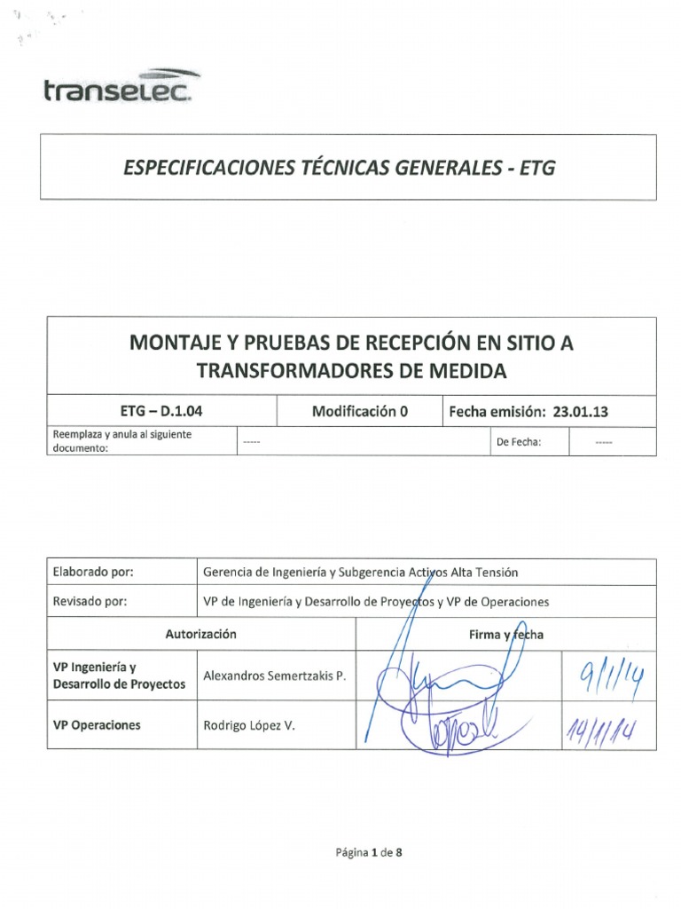 ETG-D.1.04 Mod.0 Montaje y Pruebas TTMM | PDF
