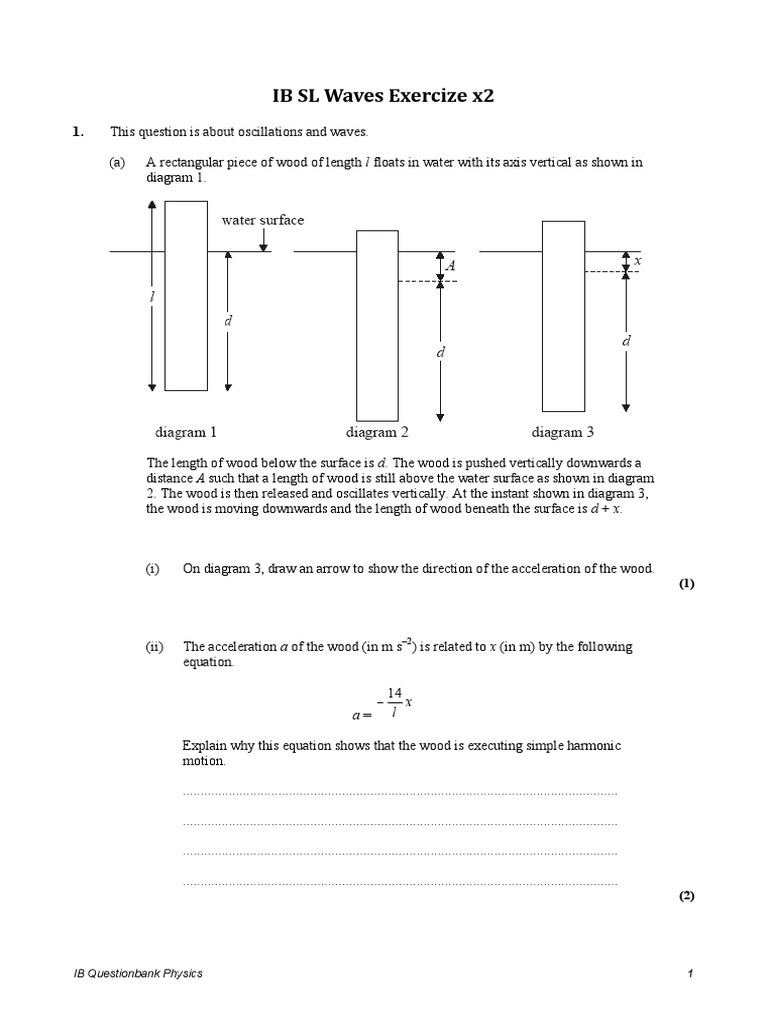 IB SL Waves and Simple Harmonic Motion | PDF | Waves | Atoms