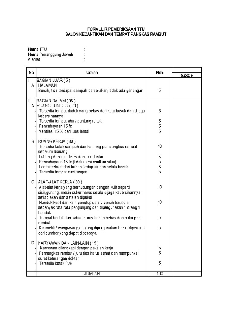 Form Ikl Salon 2 | PDF