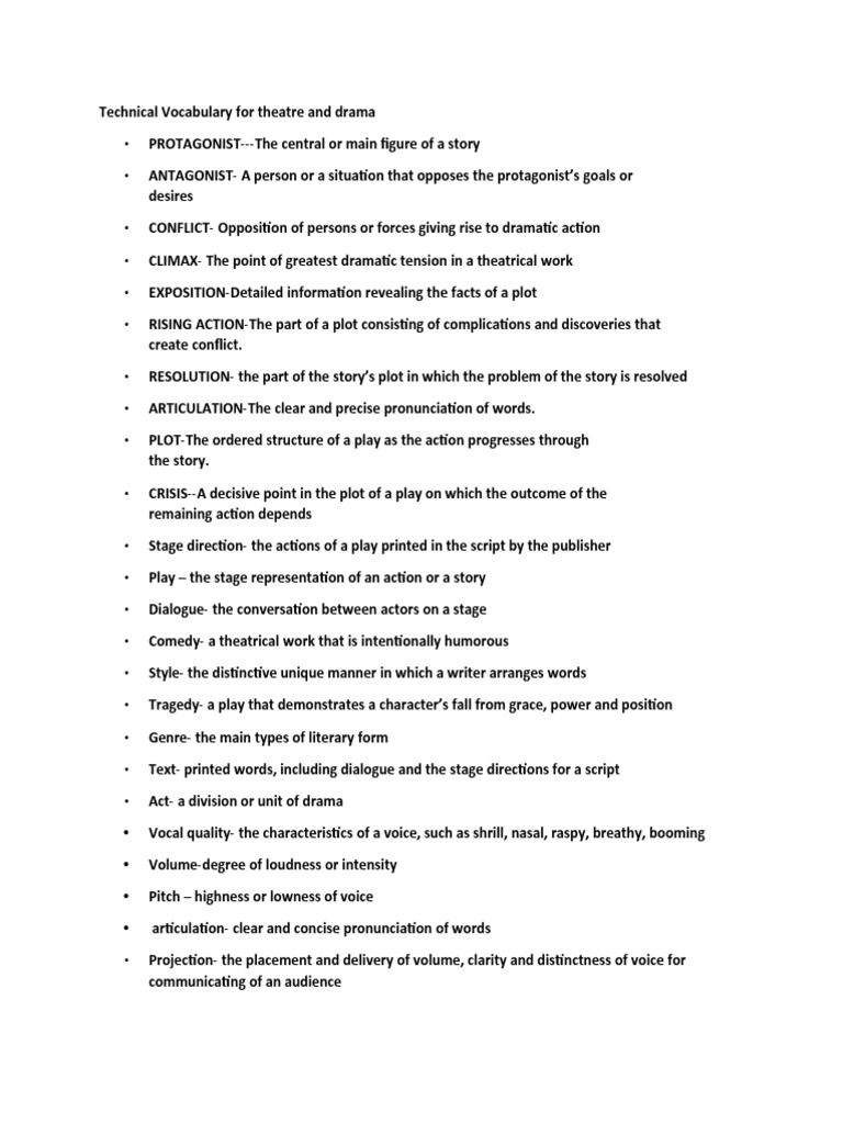 Essential Drama Terminology Guide | PDF | General Fiction