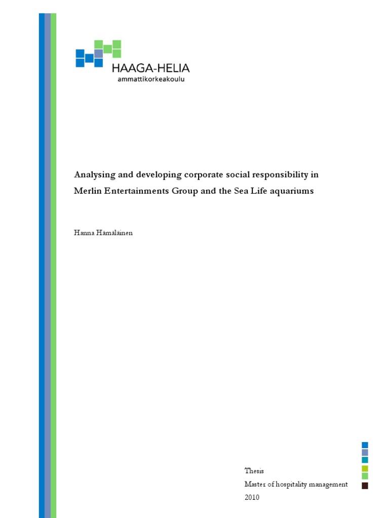 CSR Development in Merlin Entertainments | PDF | Corporate Social ...
