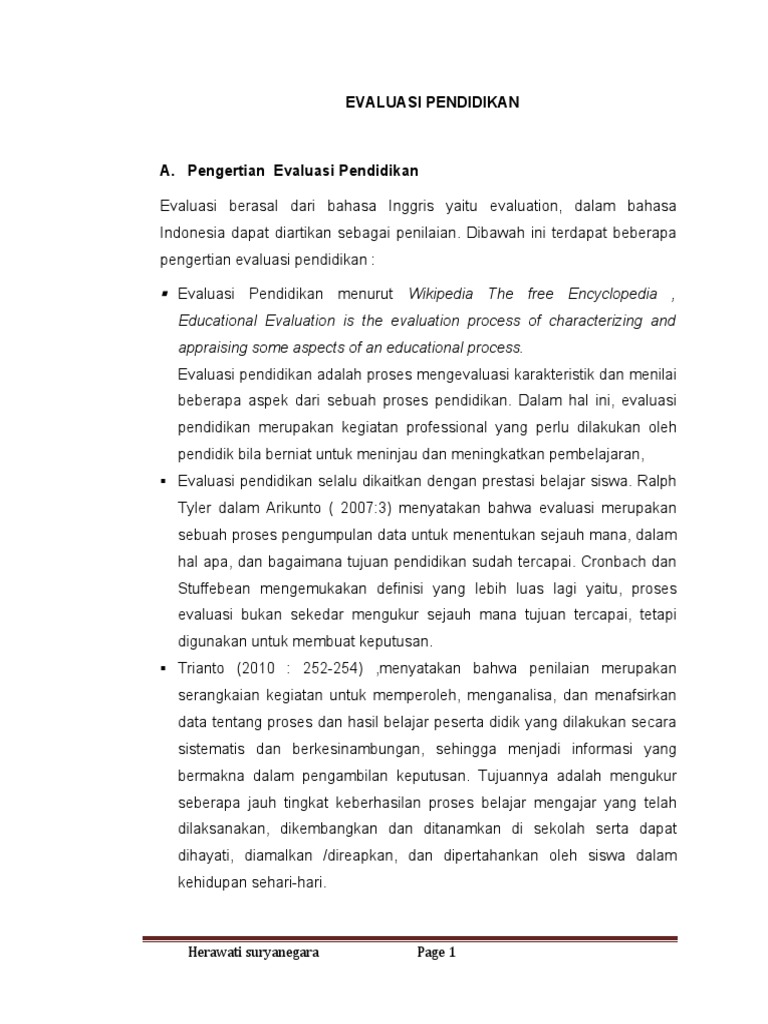 EVALUASI PENDIDIKAN KUALITATIF Dan EVALU | PDF | Karier & Perkembangan