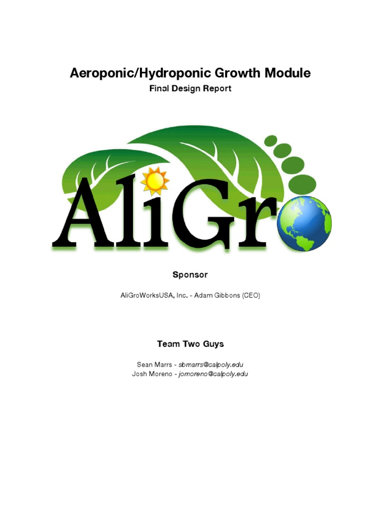 Aeroponic - Hydroponic Growth Module | PDF | Hydroponics | Electrical ...