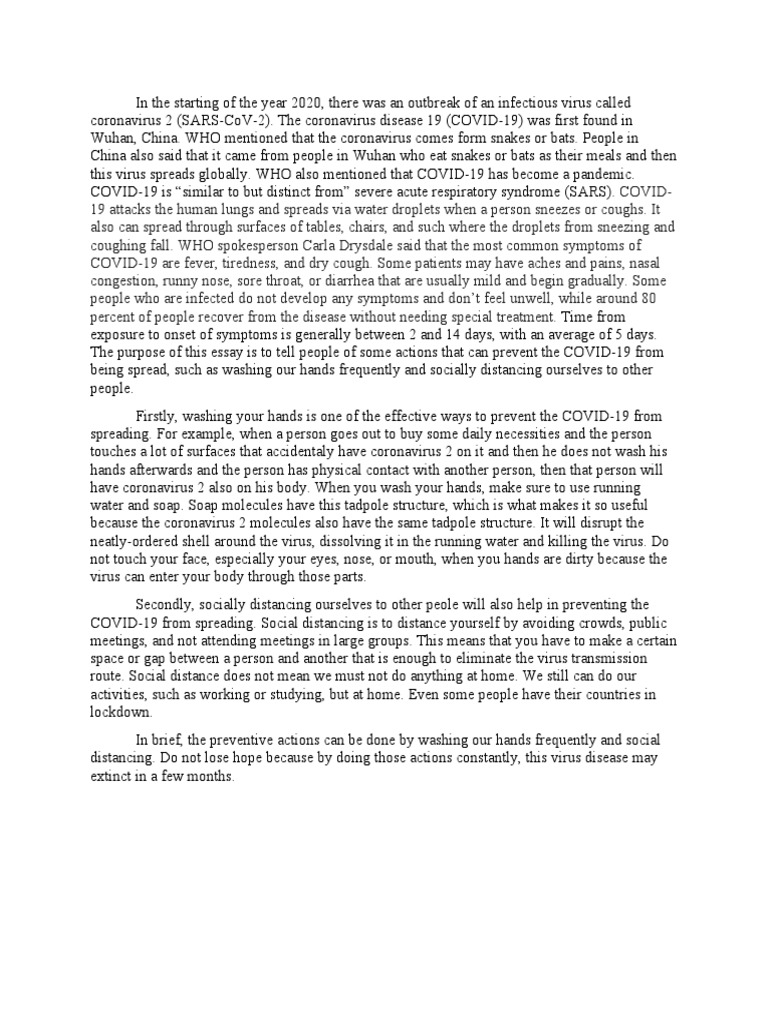 Exposition Text About Coronavirus | PDF | Diseases And Disorders ...