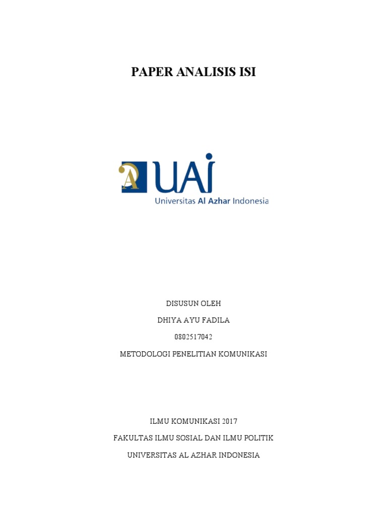 Paper Analisis Isi | PDF