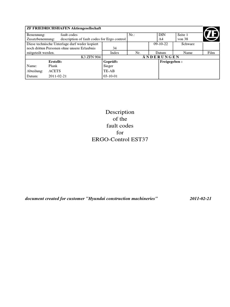 ZF Fault Codes Latest | PDF | Transmission (Mechanics) | Clutch