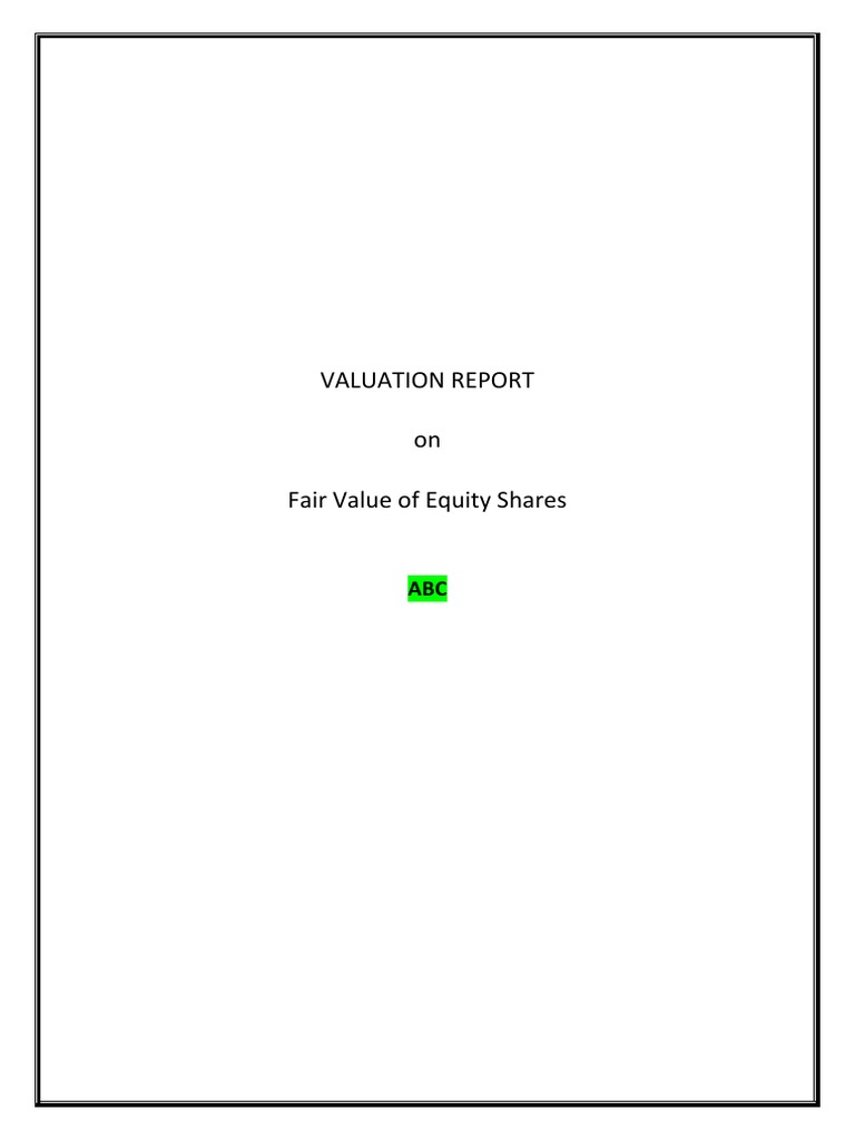 Sample Valuation Report - RV | PDF | Discounted Cash Flow | Valuation ...