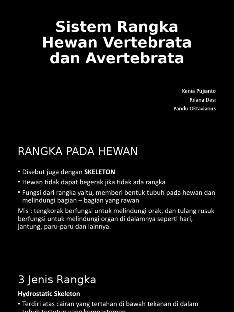 Sistem Rangka Hewan Vertebrata Dan Avertebrata | PDF