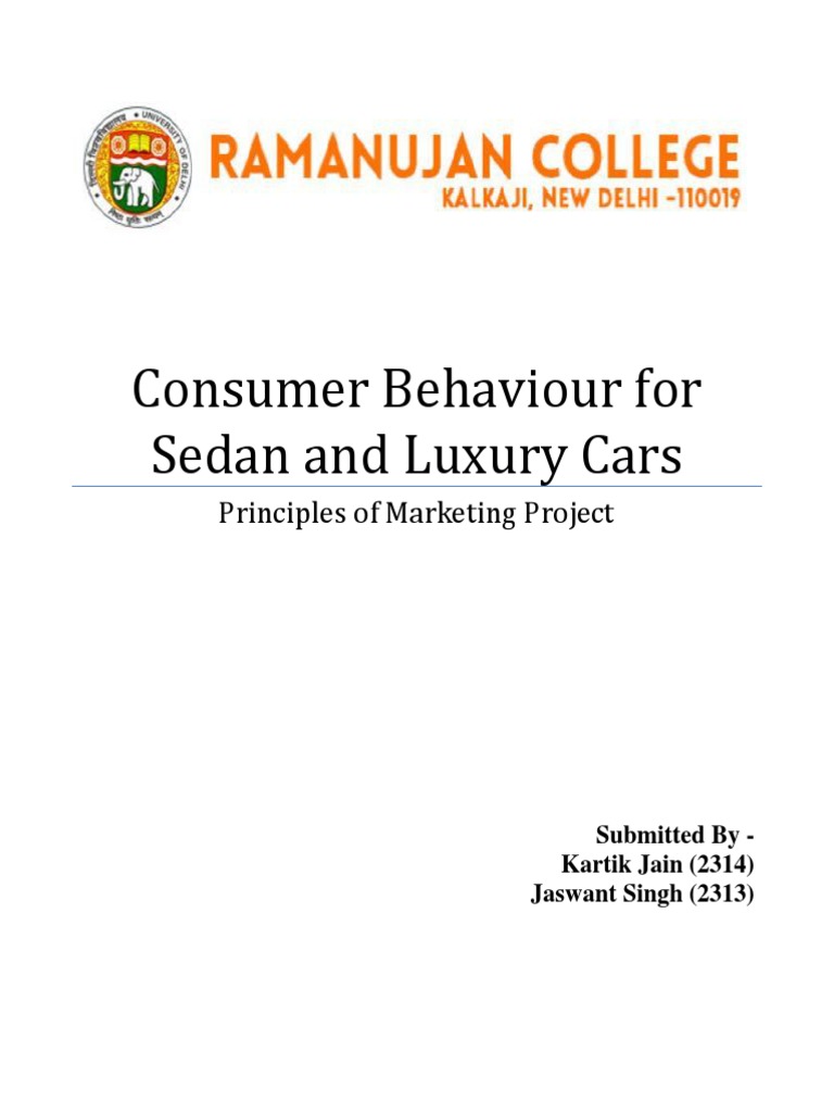 Consumer Behaviour For Sedan and Luxury Cars - Kartik Jain and Jaswant ...