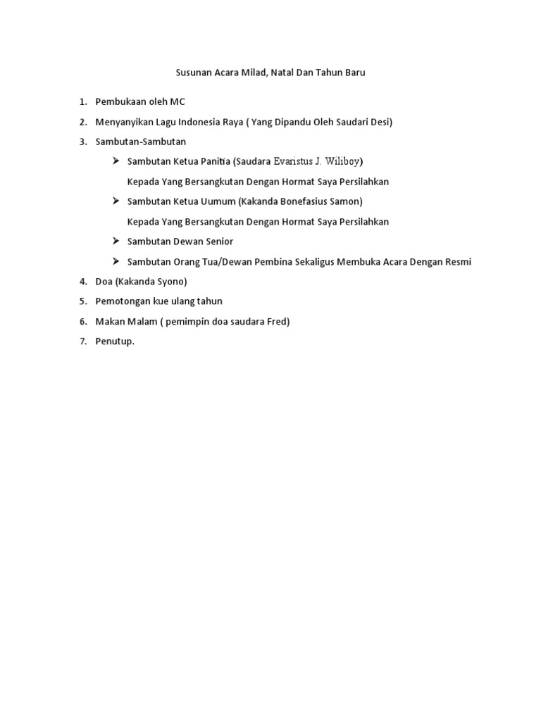 Susunan Acara Milad | PDF | Seni