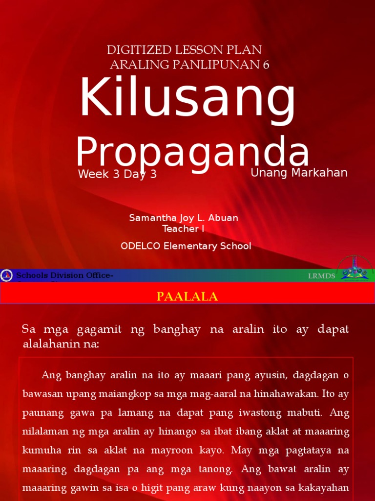 Digitized Lesson Plan AP 6 Q1 W3 D3 | PDF