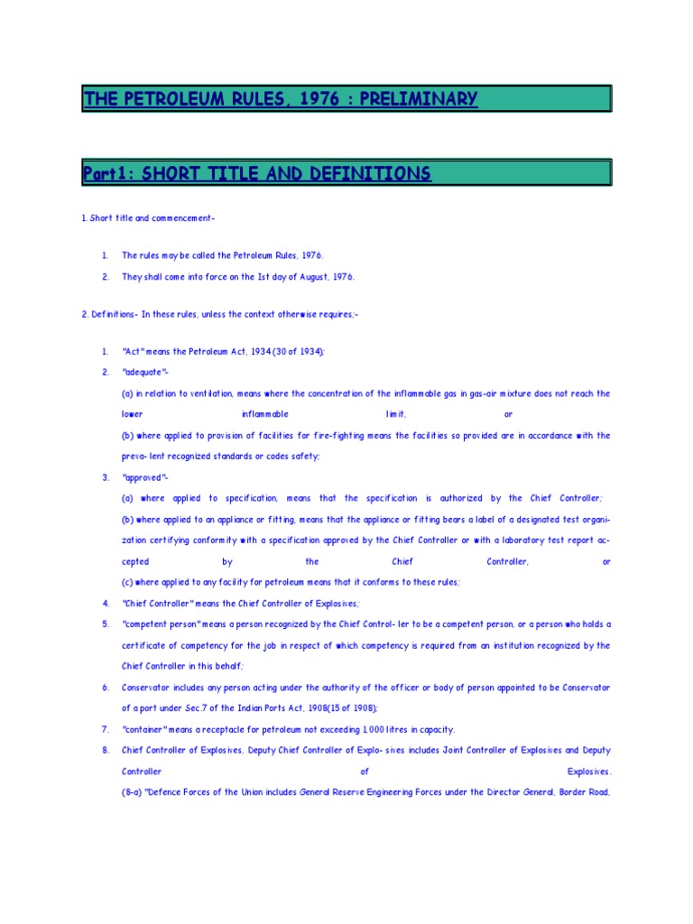 The Petroleum Rules | PDF | Ships | Transport