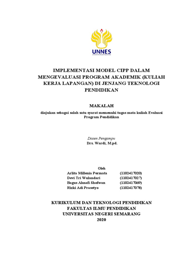 Implementasi Model Cipp Dalam Mengevaluasi Program Akademik | PDF | Bisnis