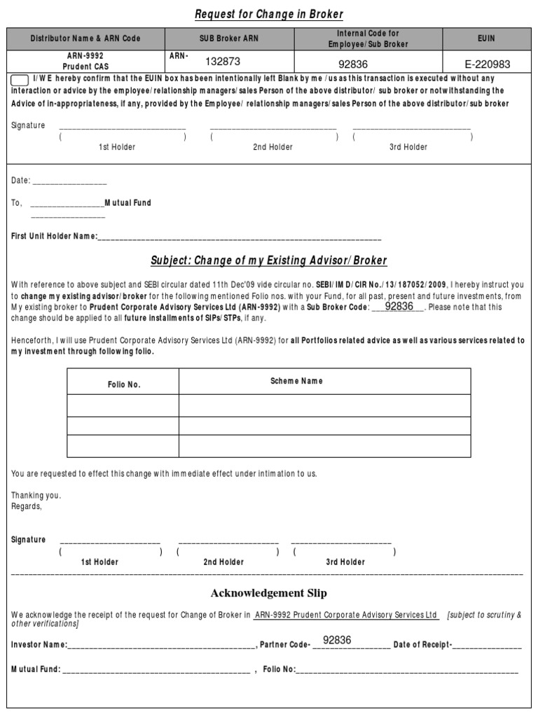 Change of Broker | PDF | Financial Markets | Corporations