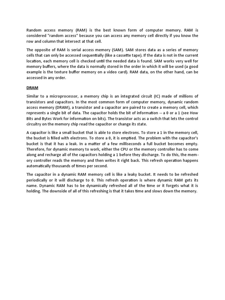 Random Access Memory | Download Free PDF | Random Access Memory | Read ...