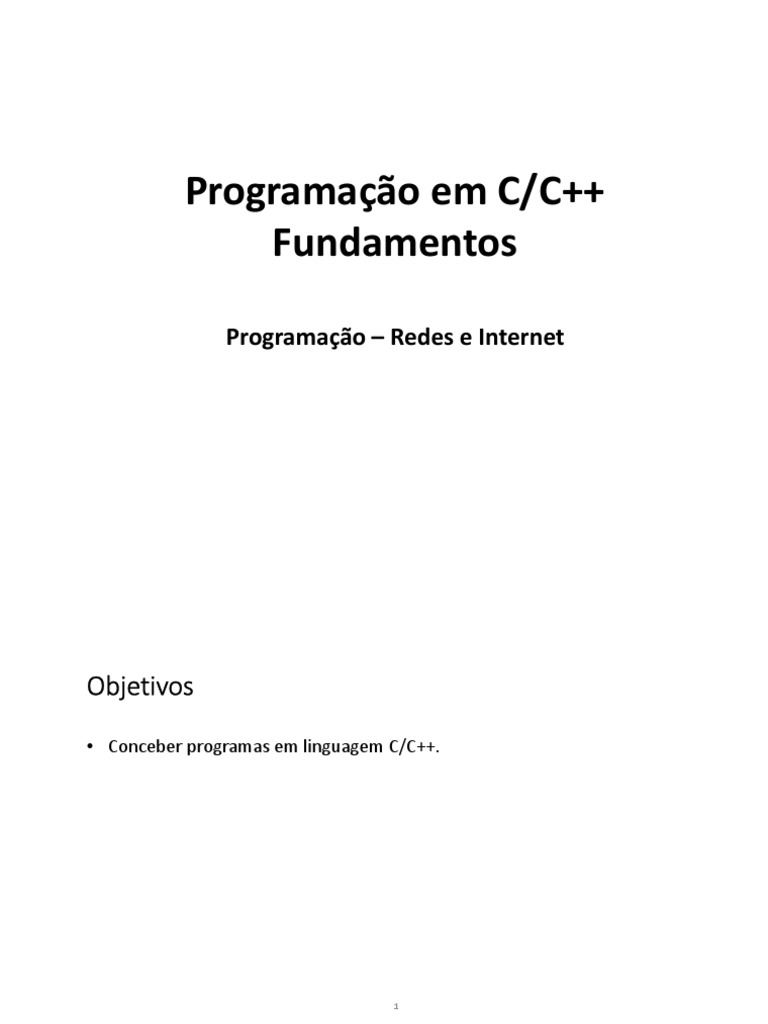 Programação C - C++ - Fundamentos PDF | PDF | Linguagem de programação ...
