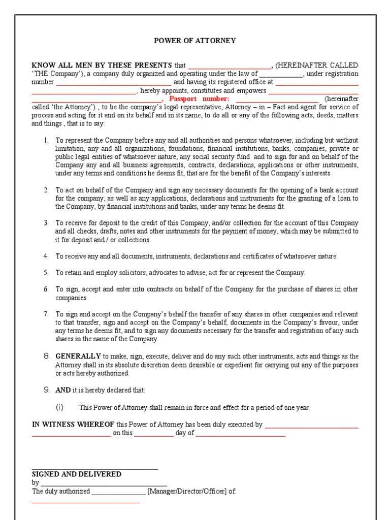 General Power of Attorney | PDF | Power Of Attorney | Companies
