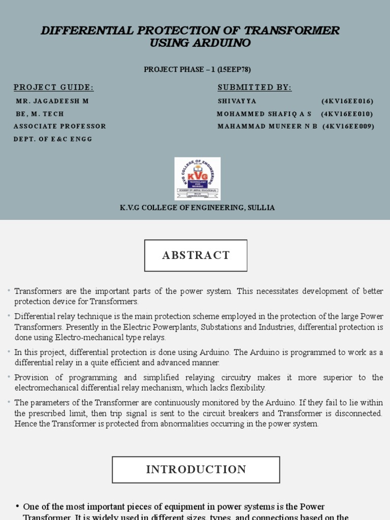 Differential Protection of Transformer Using Arduino | PDF ...
