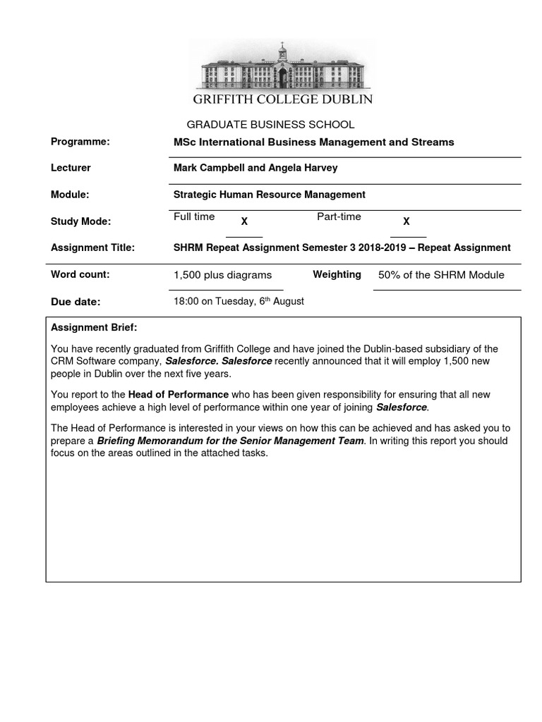 GBS Assignment Brief SHRM S3 2018-2019 | PDF | Concept | Theory